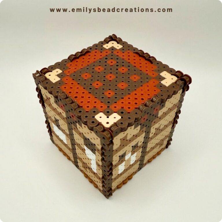 3D Minecraft Crafting Table Perler Bead Pattern - Emily's Bead Creations