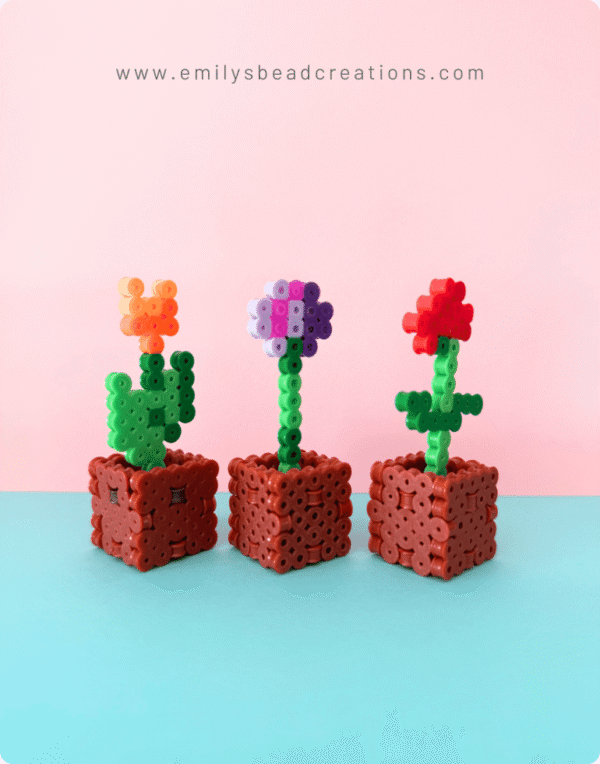 Minecraft Potted Flowers Perler Tutorial - Emily's Bead Creations